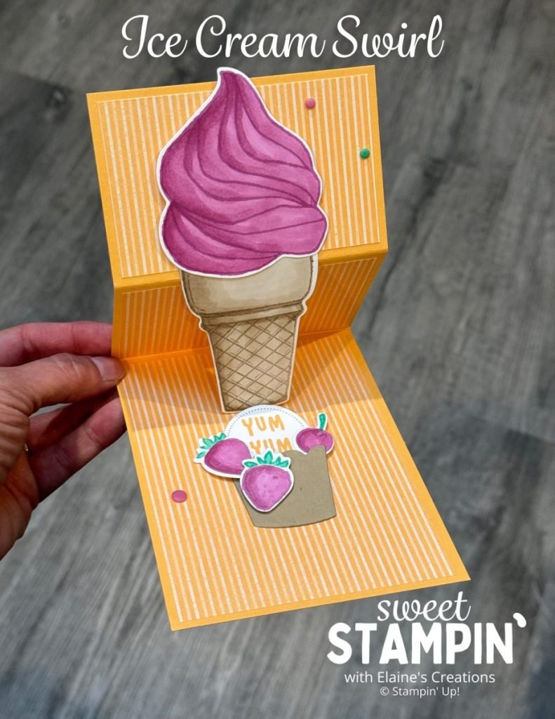 Fun Fold & Shaker Ice Cream Cards Tutorial | Sweet Stampin' | Elaine ...